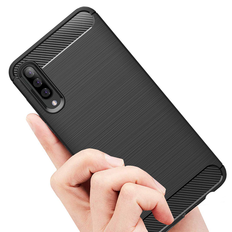 Flexi Slim Carbon Fibre Case for Samsung Galaxy A70 (Black)